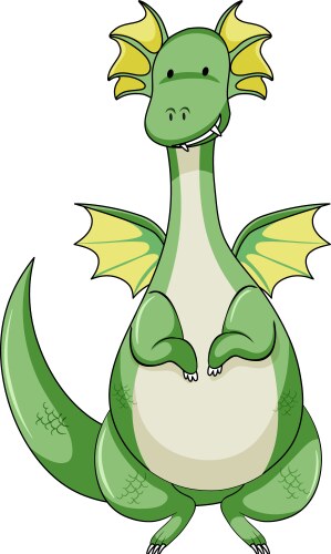 Simple cartoon character dragon isolated Vector Image