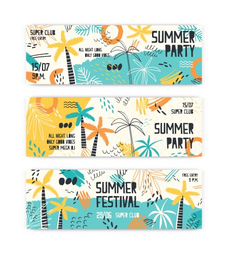 Summer banner templates Royalty Free Vector Image