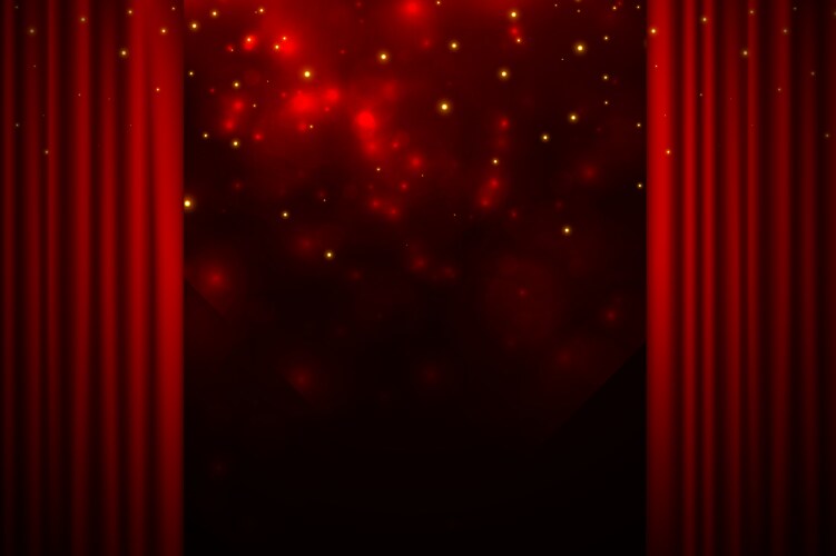 Circus-style curtain shiny banner for your next Vector Image
