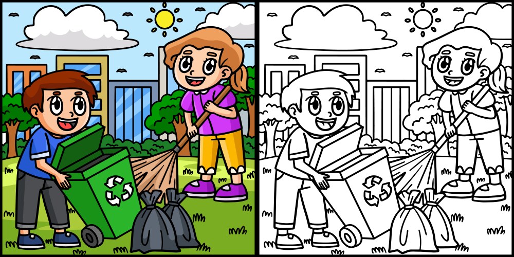 Happy earth day cartoon colored clipart Royalty Free Vector