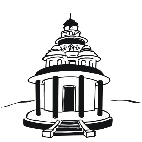 Hindu mandir india with hindi text meaning Vector Image
