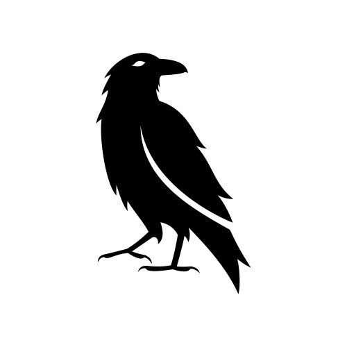 Raven on a branch Royalty Free Vector Image - VectorStock
