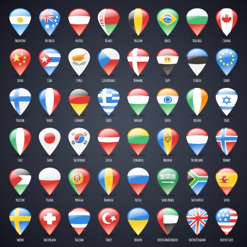 World Map Country Flags Vector Images (over 88,000)