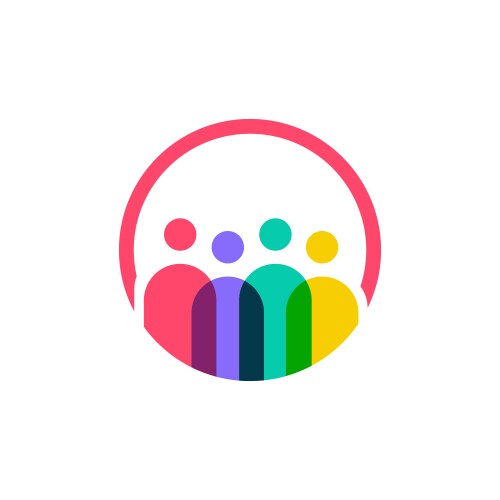 People icon in various color Royalty Free Vector Image