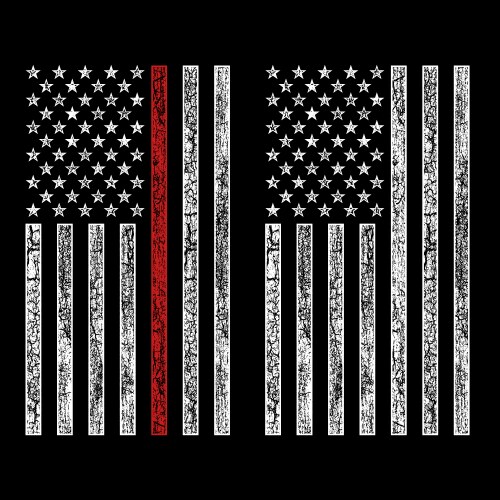 Grunge usa police firefighter flag design Vector Image