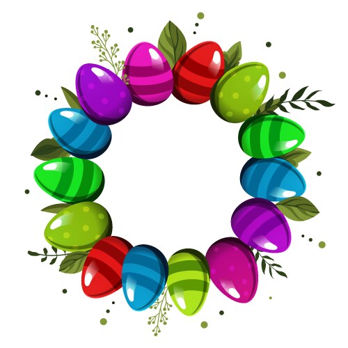 Rectangular frame with colorful easter eggs Vector Image