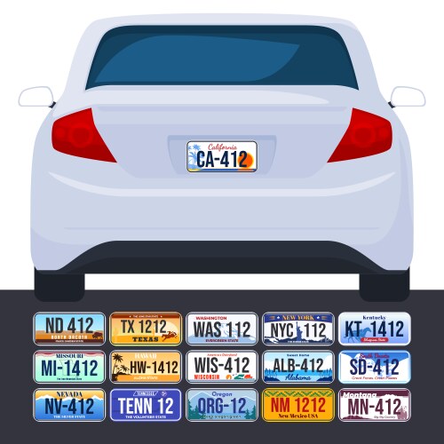 Vehicle registration plate Royalty Free Vector Image
