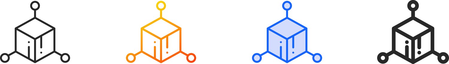 Bunting iconthin linear gradient blue stroke Vector Image