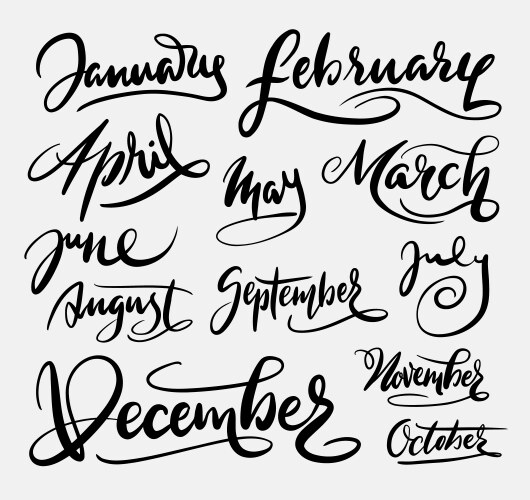 Black and white hand lettering alphabet design Vector Image