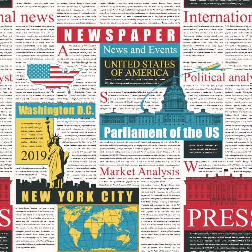 Seamless pattern on the theme of us newspapers Vector Image