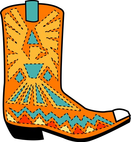 Cowboy boots and hat color isolated for desi Vector Image