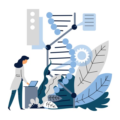 Dna genome genetics modification engineering Vector Image