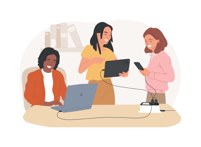 Portable charger isolated cartoon Royalty Free Vector Image