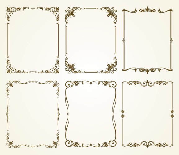 Vintage ribbon frames collection Royalty Free Vector Image