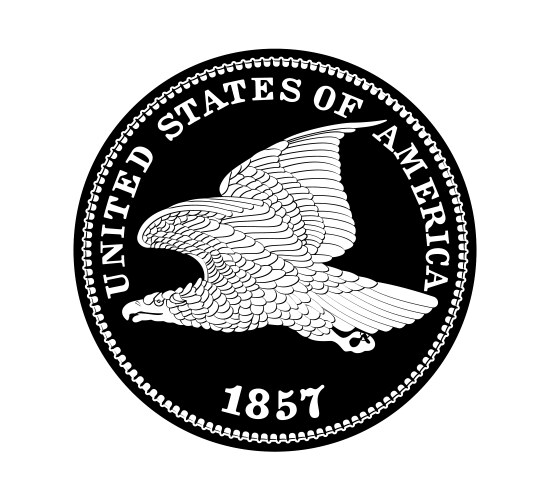 American money one cent coin 1909-1958 Royalty Free Vector