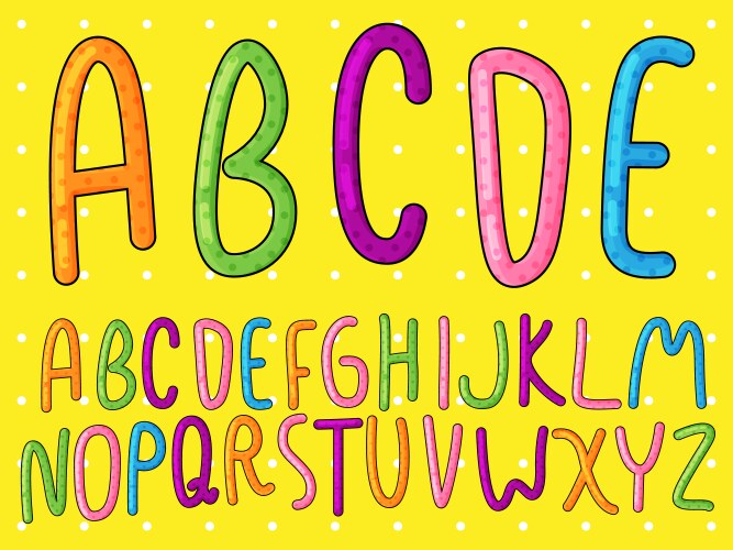 Cute bubble pink font collection Royalty Free Vector Image