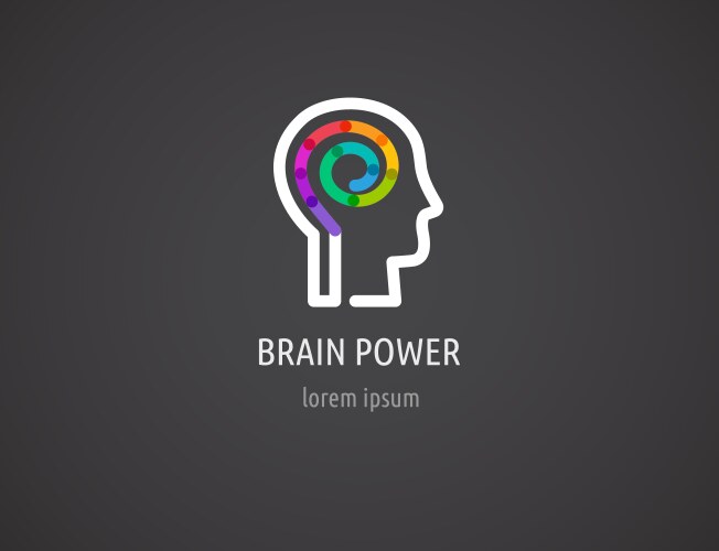 Creative brain sign with key symbol Royalty Free Vector