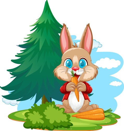Cute rabbit cartoon Royalty Free Vector Image - VectorStock