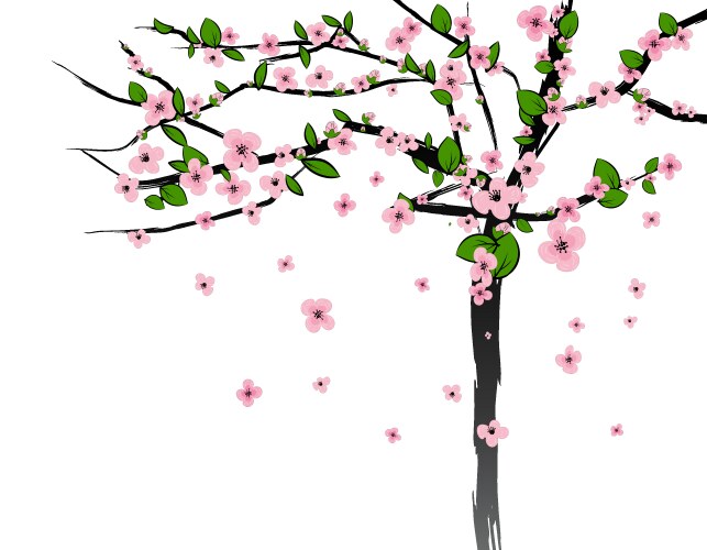 Spring tree with love birds Royalty Free Vector Image