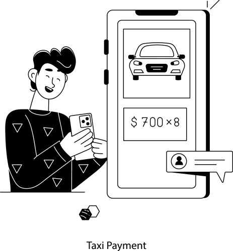 Taxi payment Royalty Free Vector Image - VectorStock