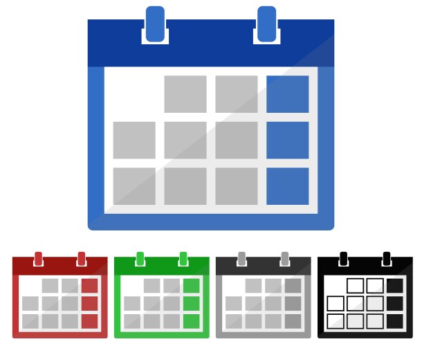 Calendar with schedule markings person icon Vector Image