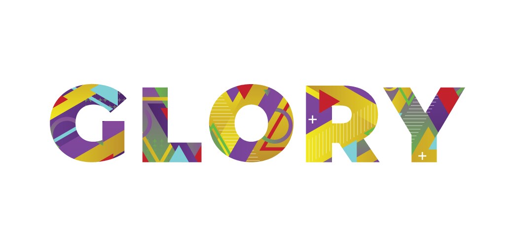 Glory concept colorful word art Royalty Free Vector Image