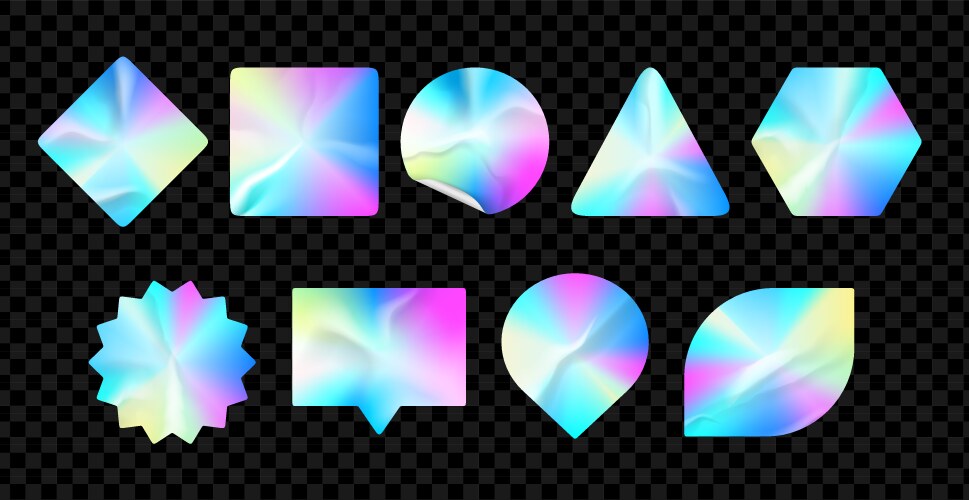 2000s pattern with hologram stickers smiling Vector Image