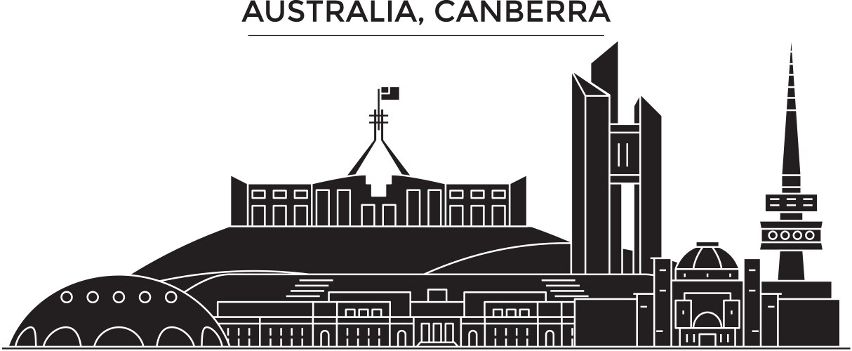 Canberra australia city skyline with color Vector Image