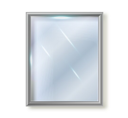 Mirror is rectangular insulated realistic Vector Image
