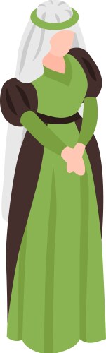 Isolated medieval fat man character with royal Vector Image