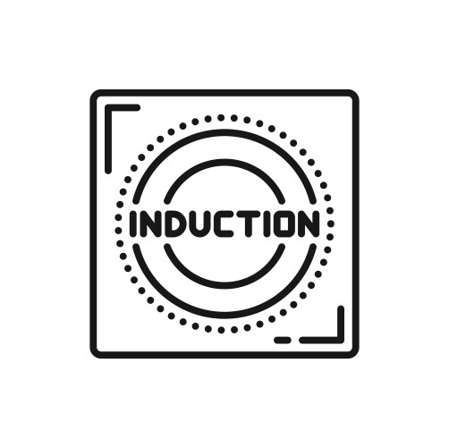 Induction icon electric hob and gas cooking stove Vector Image