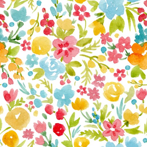 Watercolor abstract floral pattern Royalty Free Vector Image