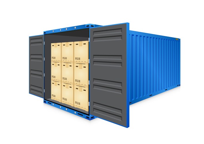 Freight shipping open cargo containers Royalty Free Vector