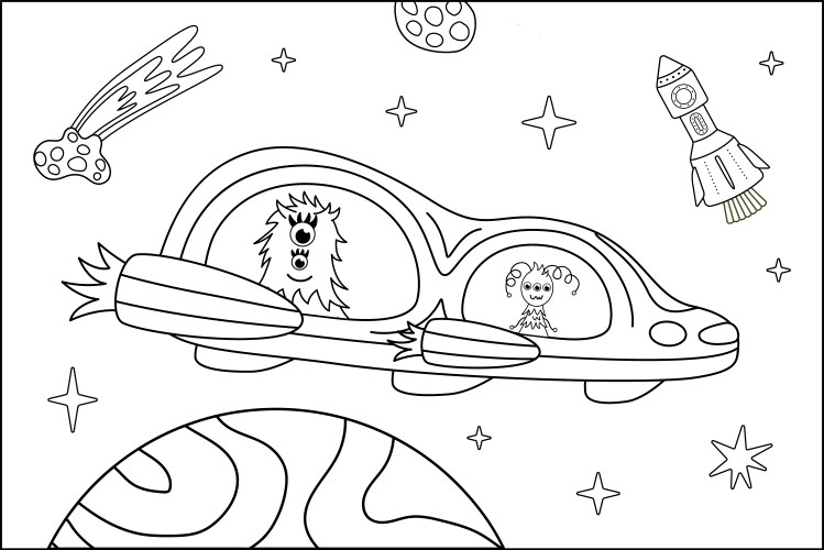 Alien Coloring Page Vector Images (over 1,400)