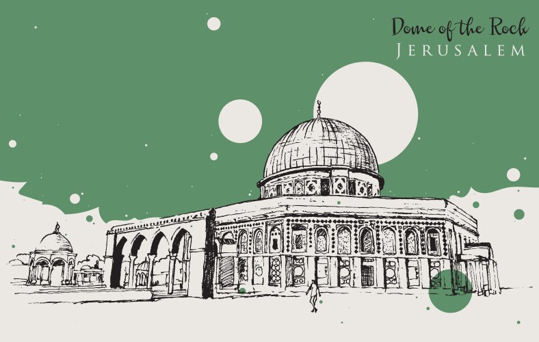 Dome of the Rock Sketch Royalty Free Vector Image