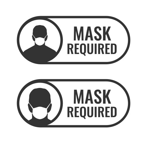 No wear mask sign icon in flat style Royalty Free Vector
