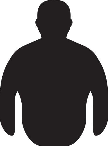 Obesity outcry black iconic human figure logo Vector Image