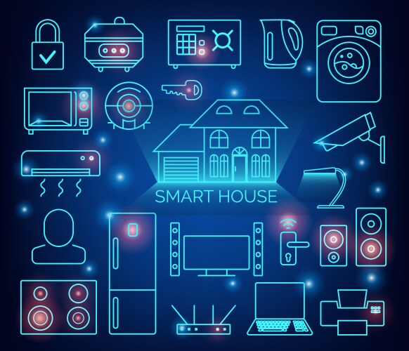 Smart home automation background connected Vector Image