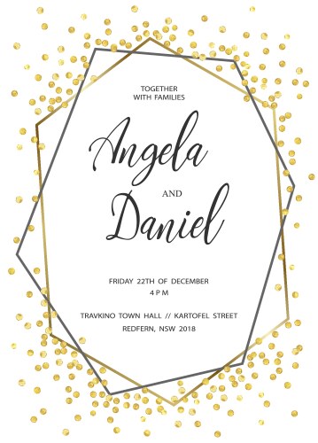 Gold wedding font Royalty Free Vector Image - VectorStock