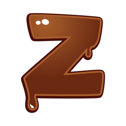 English letter f in form a chocolate cake Vector Image