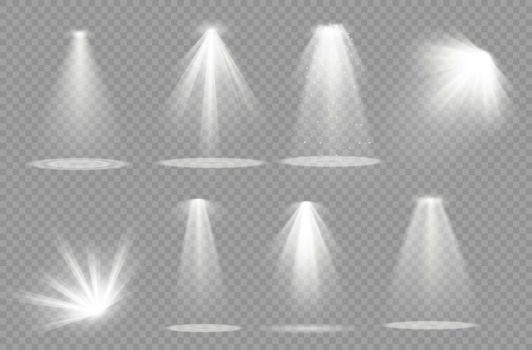 Different light effect elements bright lights Vector Image