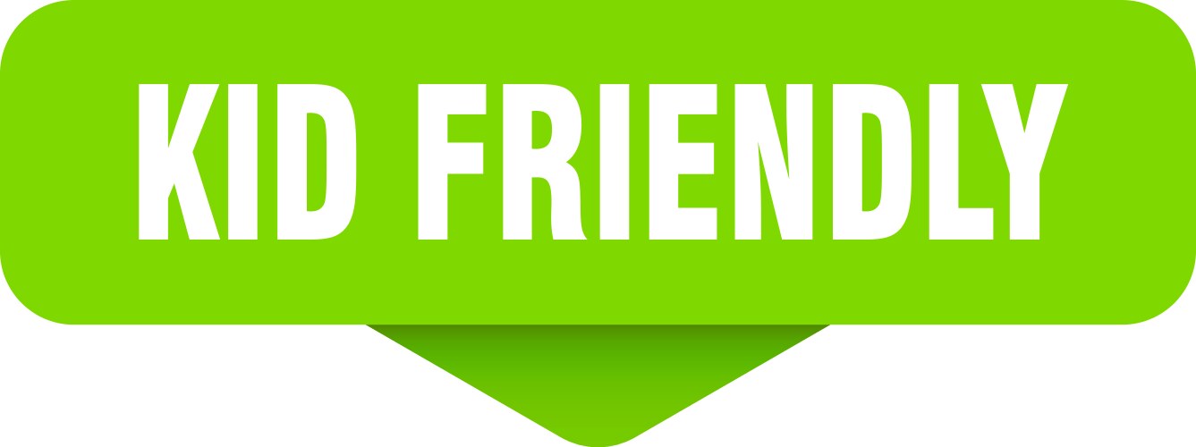 Kid friendly sticker sign Royalty Free Vector Image