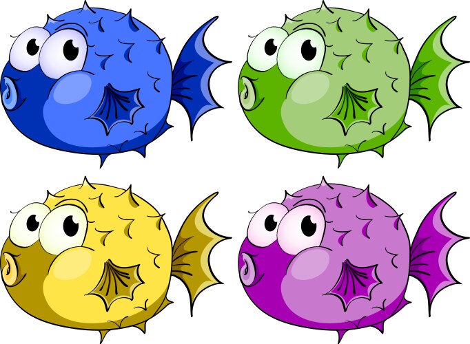 Abstract fish and bubble wreath frame Royalty Free Vector