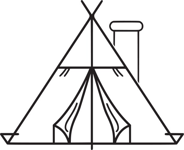 Camping tent svg silhouette Royalty Free Vector Image