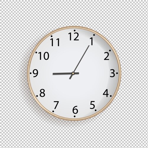 Clock icon on transparent background flat image Vector Image