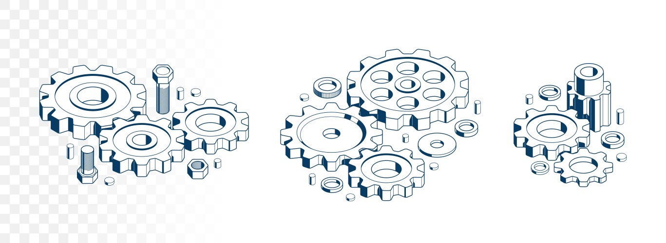Mechanical engineering concept gears and cogs Vector Image