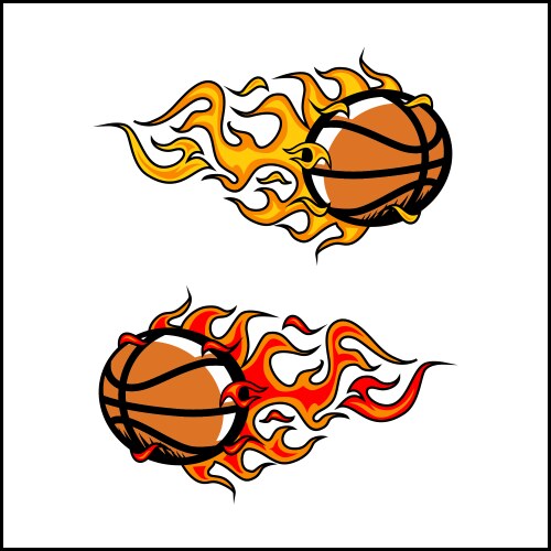 Volleyball ball flame badge Royalty Free Vector Image