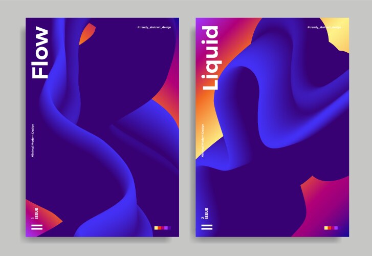 Abstract design templates with 3d flow shapes Vector Image