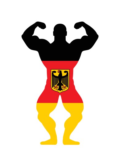 American muscular bodybuilder usa flag silhouette Vector Image