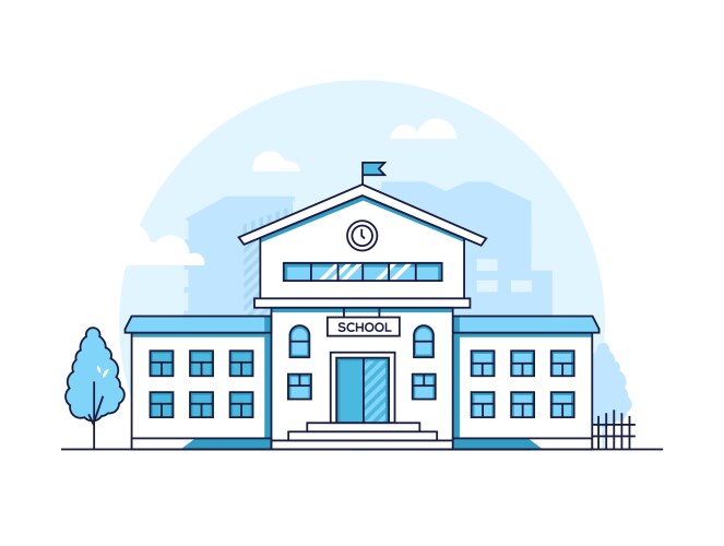 School building Royalty Free Vector Image - VectorStock
